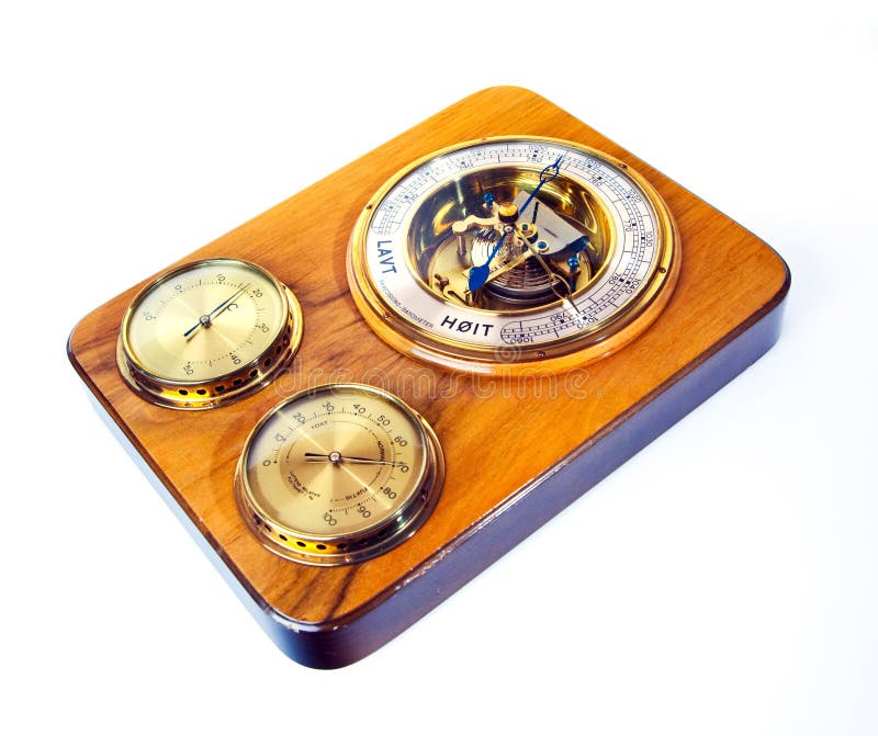 Old barometer stock image. Image of inch, fashioned, curve - 16386491