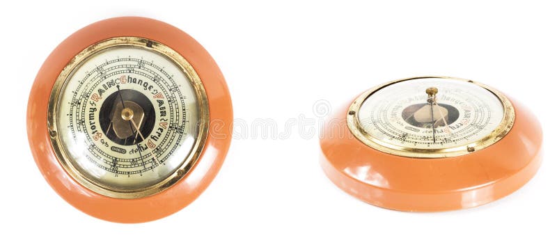 Old Barometer Close-up Isolated on White Background Stock Photo - Image ...