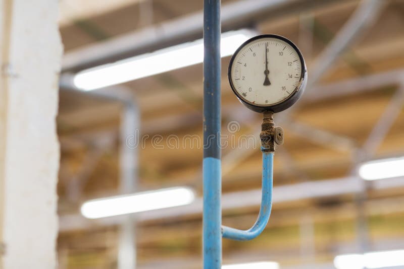 Old Barometer at Industrial Plant Stock Image - Image of workshop ...