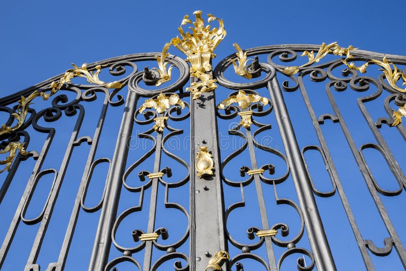 Old baroque metal gate. stock photo. Image of empire - 64538654