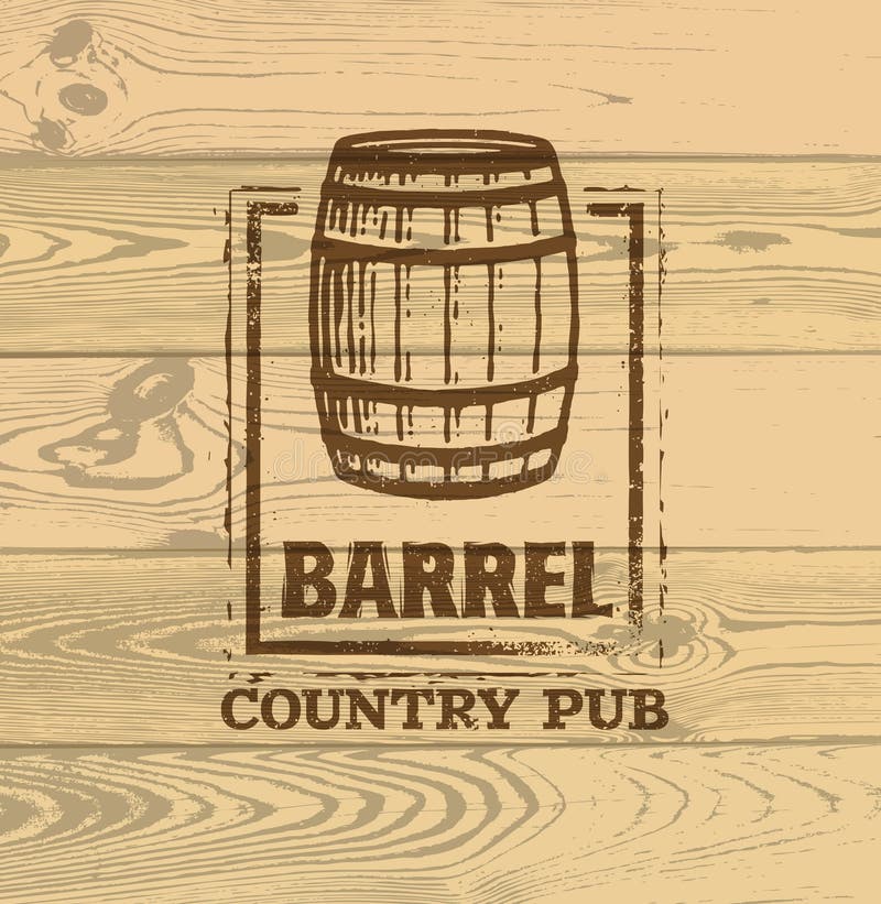 Old Barrel Creative Vector Sign. Stamp Design Element Concept on Grunge ...