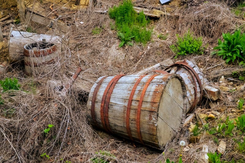 An old barrel stock photo. Image of house, wood, yard - 315799156
