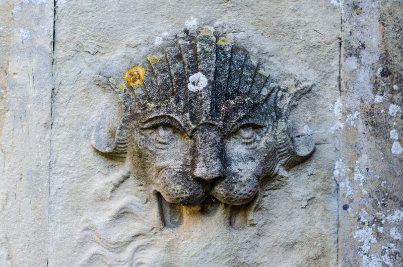 Old Bas-relief of Lion on the Castle Wall Stock Image - Image of ...