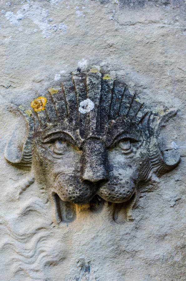 Old Bas-relief of Lion on the Castle Wall Stock Image - Image of ...