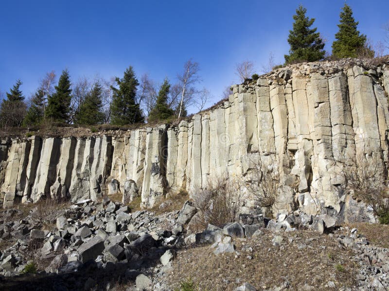 Old Basalt Quarry in the Ore Mountains Stock Photo - Image of hill ...