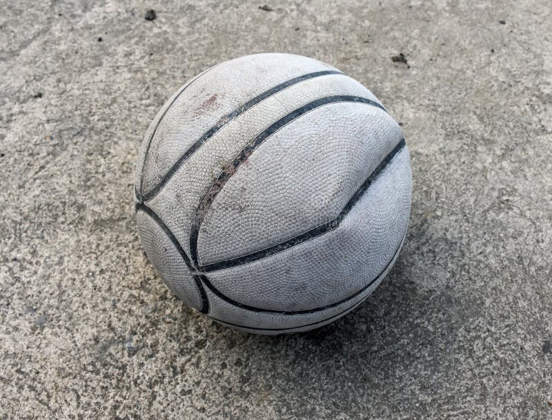 Old Basketball on the Ground Stock Image - Image of texture, activity ...