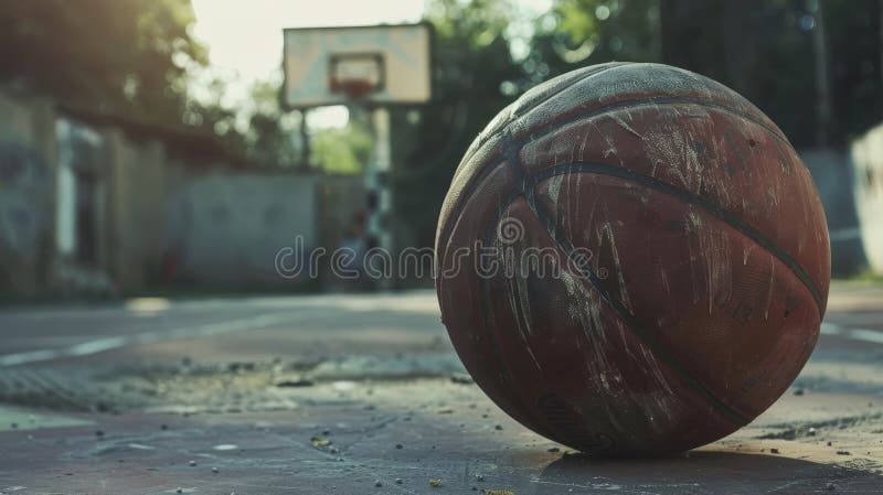 An Old Basketball that Has Been Played for a Long Time Stock Photo ...