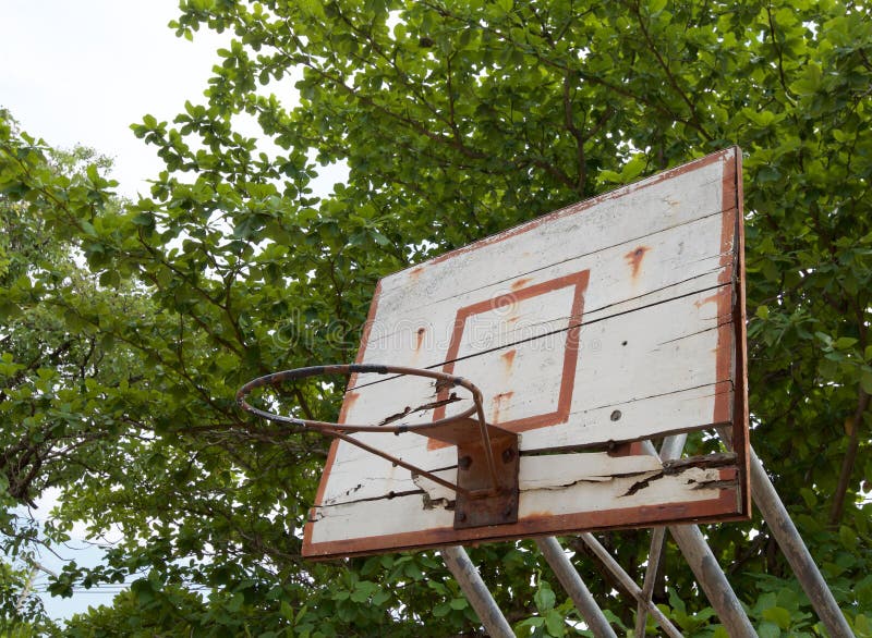 Old basketball hoop stock photo. Image of goal, play - 55419022