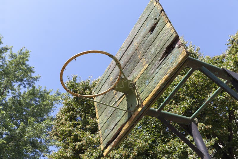 An Old Basketball Ring in the Yard Stock Image - Image of circle, game ...
