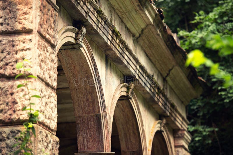 Old Bath House Villa Doric Style in Moneasa Stock Image - Image of ...