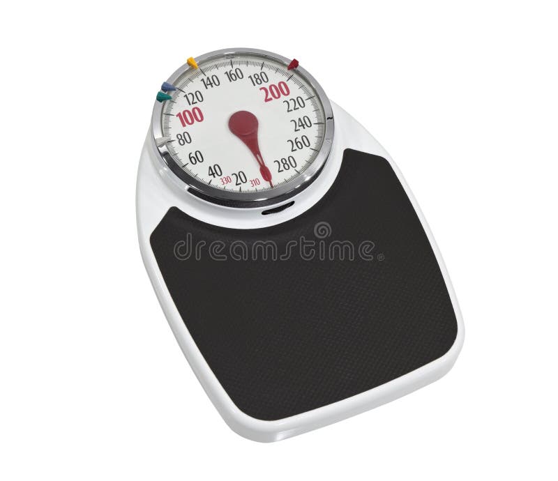 Old Bathroom Scale Isolated with Clipping Path Stock Photo - Image of ...