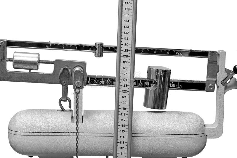 Bathroom Scale with the Graduated Scale To Also Measure the Heig Stock ...