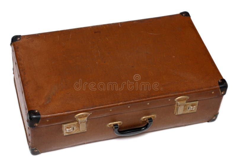 Old battered brown case stock photo. Image of white, rivets - 4903210