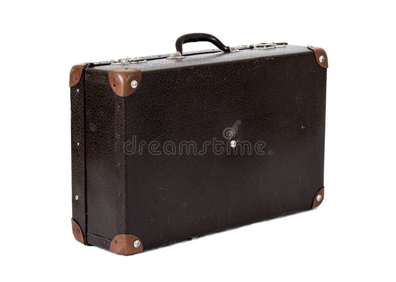 Old Battered Brown Suitcase Stock Photo - Image of vintage, background ...