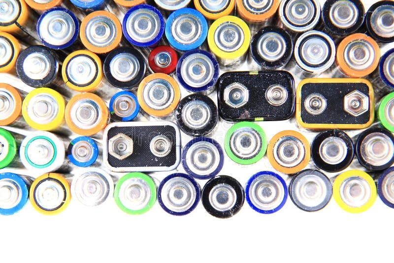AA Batteries As a Texture Background in Full Screen. Stock Image ...