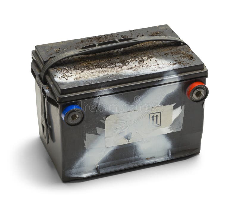 Danger old battery stock photo. Image of worn, rusted - 24522230