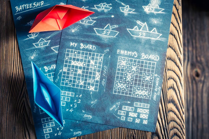 Old Battleship Paper Game Ready To Play Stock Image - Image of play ...