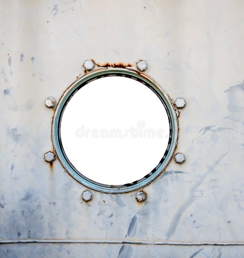 Closed Exterior White Metal Door with Round Window on a Cruise Ship ...