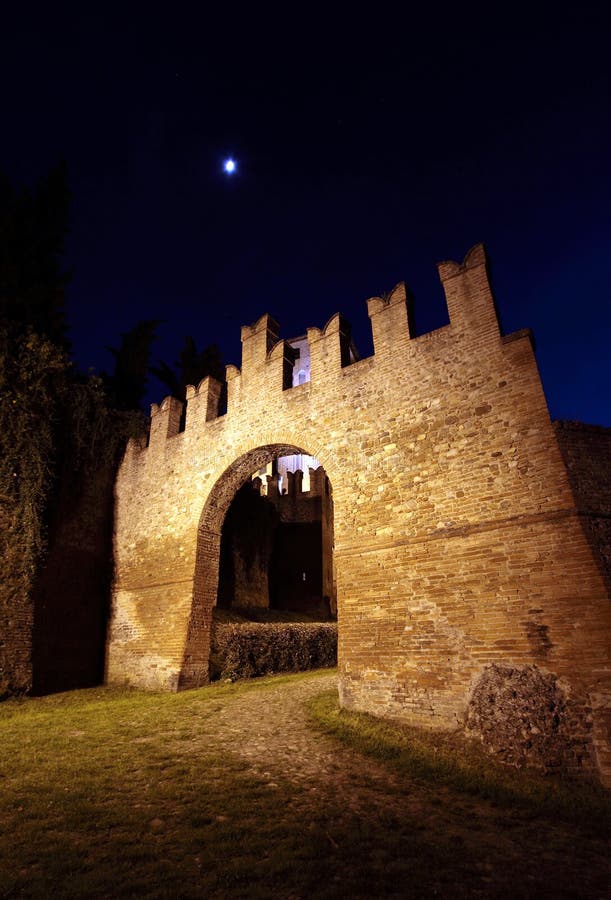 Old Bazzano Castle by Night Stock Image - Image of travel ...