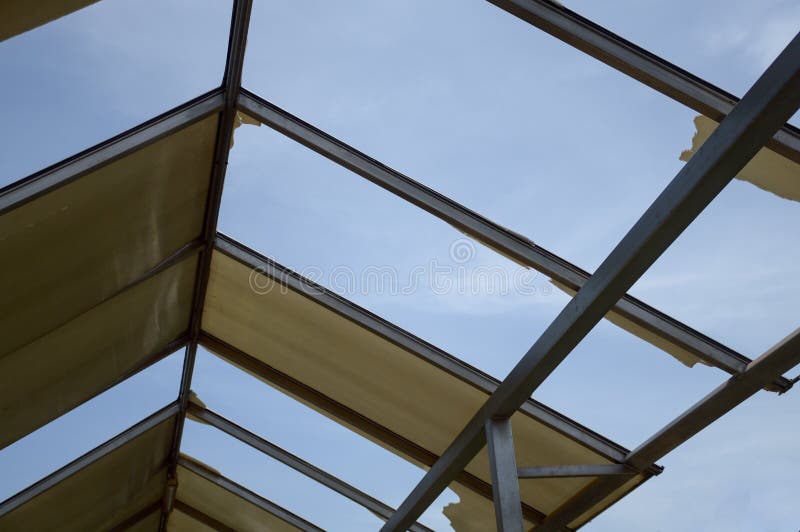 Old Beams of Metal for Structure Stock Image - Image of building ...