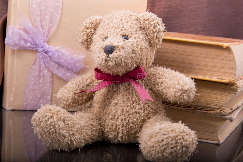 Old bear and vintage books stock photo. Image of grandmother - 43009410