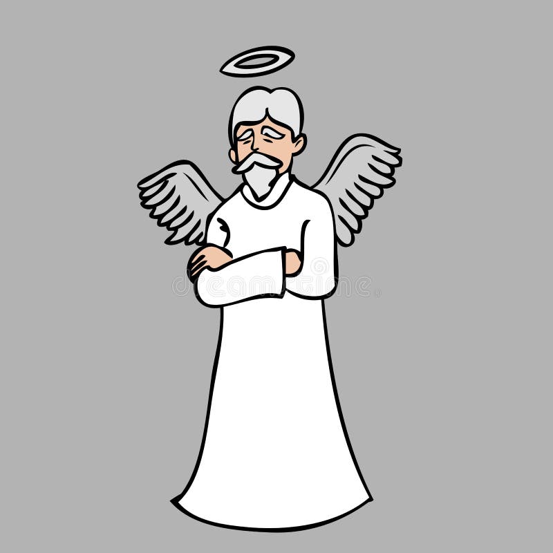 Old beard man angel stock vector. Illustration of retro - 41994843
