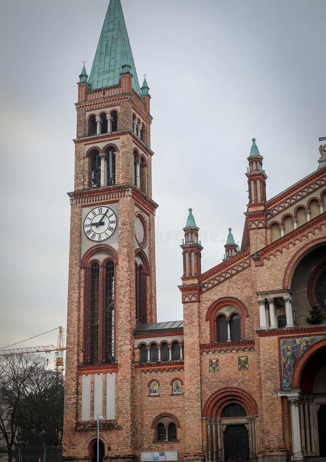 An Old and Beautiful Church with Clock Tower Stock Image - Image of ...