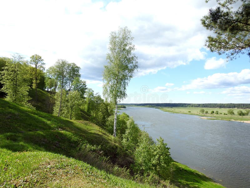 Rambyno Hill, River and Trees, Lithuania Stock Image - Image of hill ...