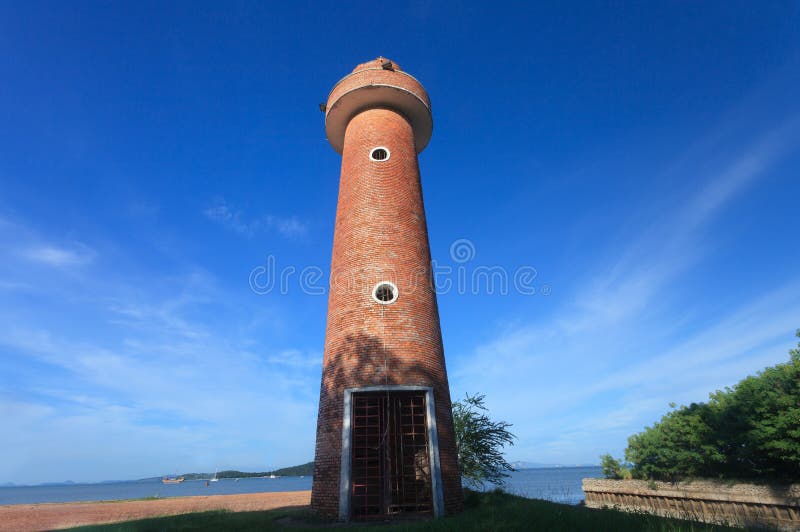 Old Beautiful Lighthouse stock image. Image of dark, family - 41615801