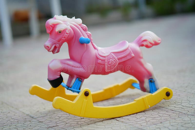 Beautiful Rocking Horse in Pastel Colors with the Passing of Time Stock ...
