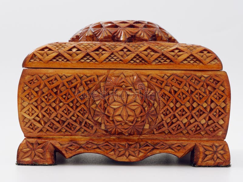 Old Beautiful Wooden Box on a White Background Stock Photo - Image of ...