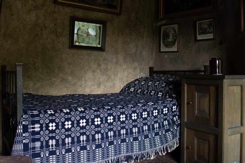 Old Bed in Bedroom stock photo. Image of antique, furniture - 128925290