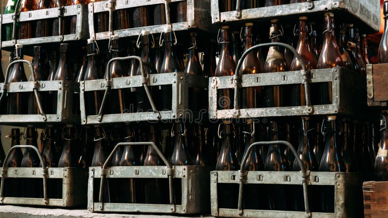 Row Big Metal Boxes with Professional Sound Equipment. Preparing for ...