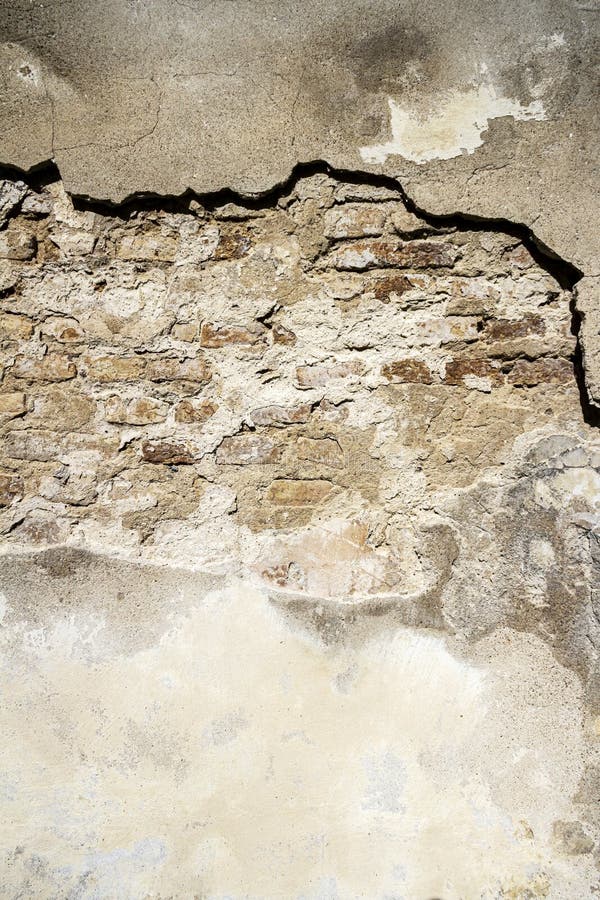 Old Beige Brick and Plaster Wall Texture Background Stock Photo - Image ...