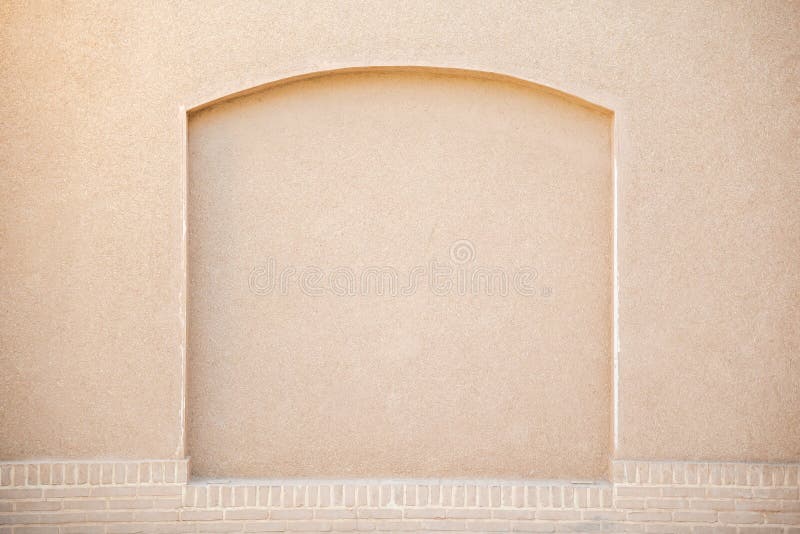 Old Beige Stucco Wall with Decorated Arch Stock Photo - Image of detail ...