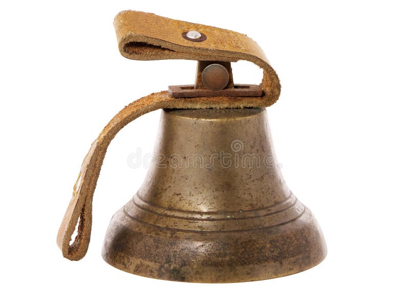 Old Bell Isolated on White Background Stock Image - Image of copper ...