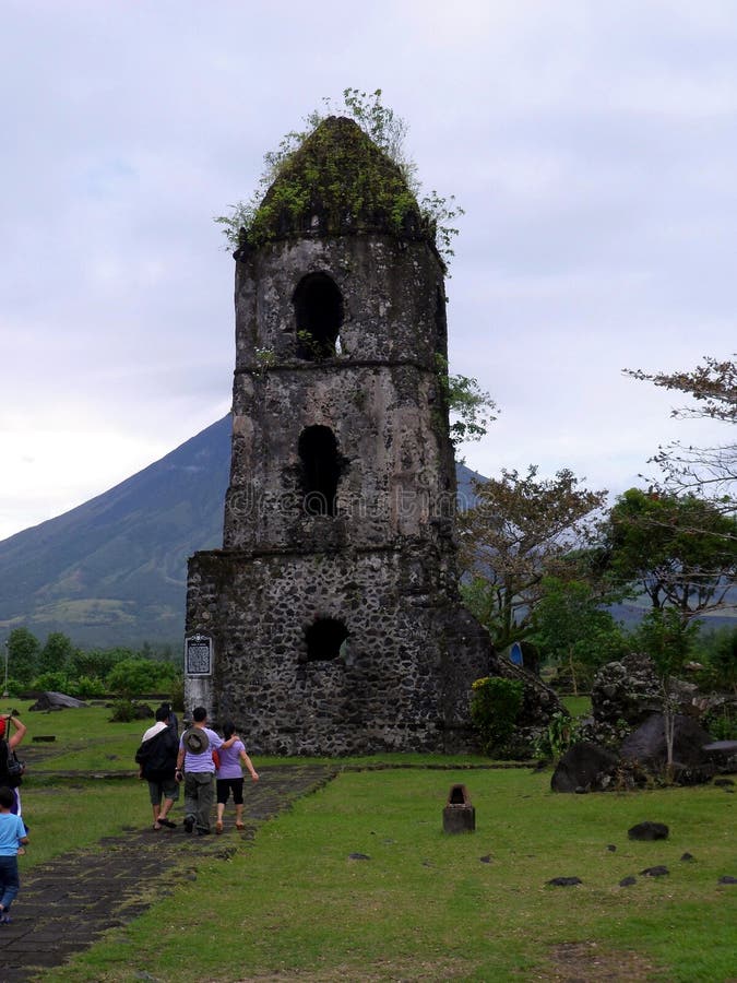 Historic Bell Tower in Cagsawa on the Philippines January 18, 2012 ...