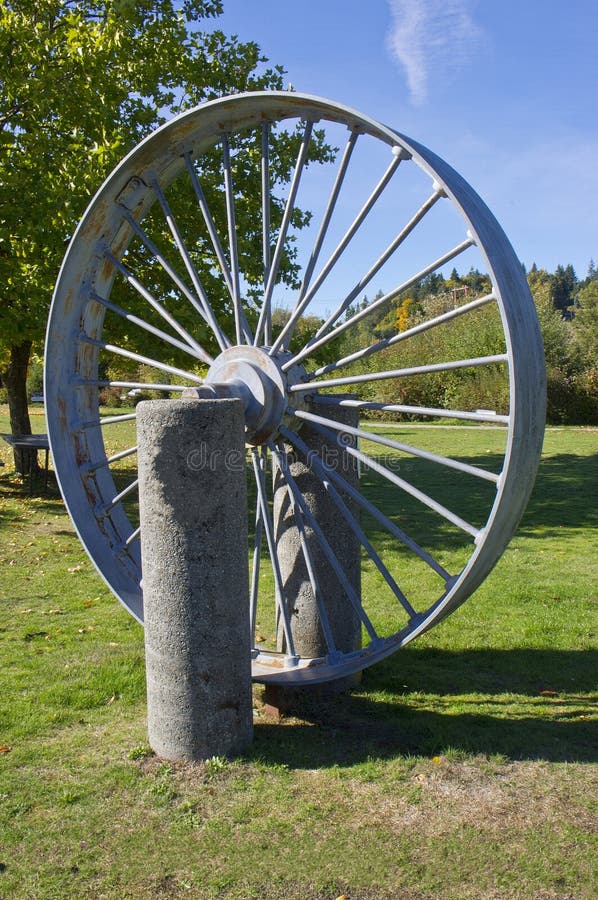 Old Belt Wheel from Mill on Display Stock Image - Image of steel, belt ...