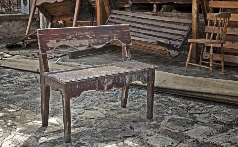 Old Bench stock photo. Image of bench, wooden, ruins - 19481836