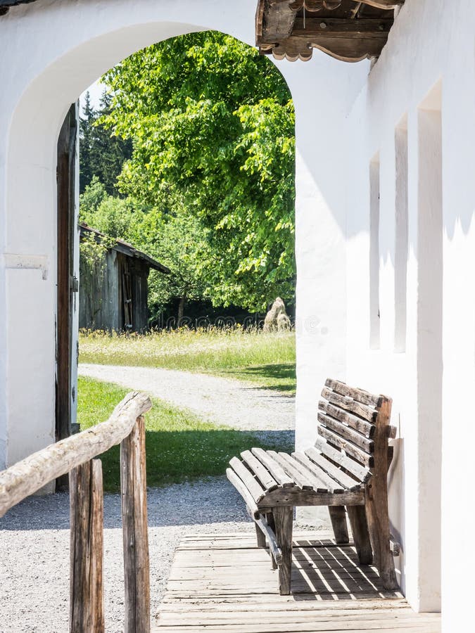 Old bench stock photo. Image of patio, facade, bench - 29413668