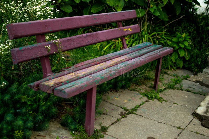 The old bench seating stock image. Image of easy, ornamental - 75635673