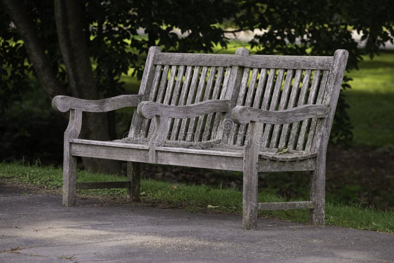 Old bench stock image. Image of bench, green, view, wooden - 194535489