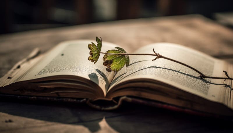 Old Bible on Antique Table, Close Up Leaf Generated by AI Stock ...