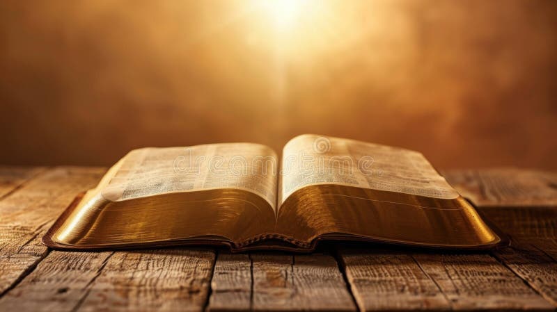 An Old Bible on a Table. Directed Light. Stock Photo - Image of science ...