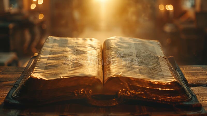 An Old Bible on a Table. Directed Light. Stock Photo - Image of ...