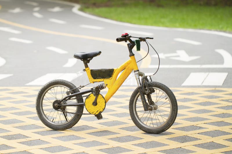 Bicycle on Empty Road in Dry Fields. Travel Alone. Stock Image - Image ...