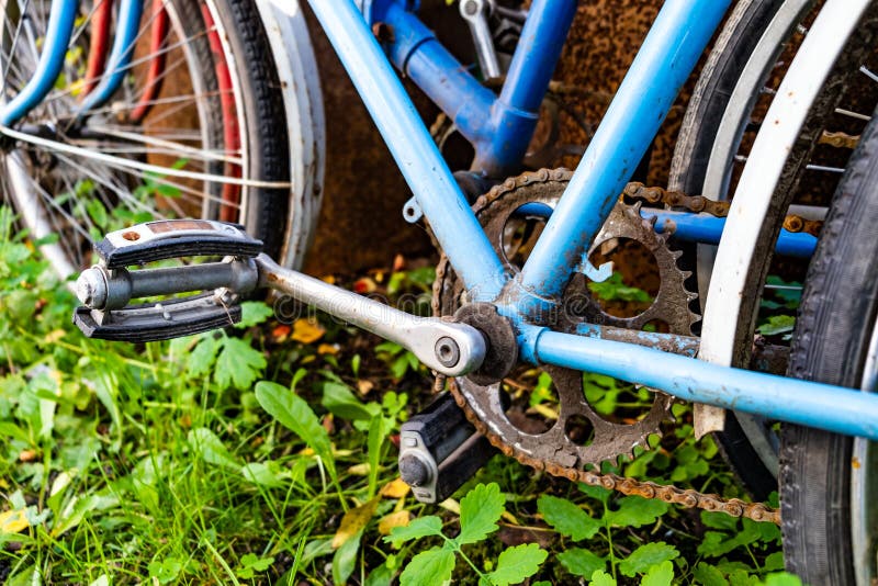 Lost Bicycle stock image. Image of broken, retro, green - 52476793