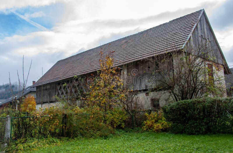 Old big barn from side stock photo. Image of stable - 135702366