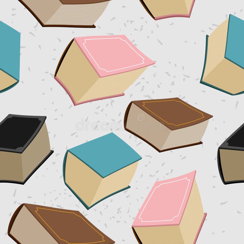 Old Big Book Seamless Pattern. Vector Background of Books Stock Vector ...