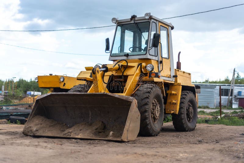 Big loader on the base stock photo. Image of digger - 183678760